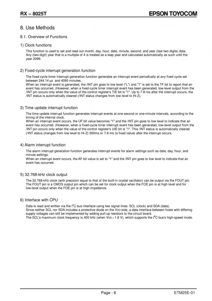 RX8025T application manual page 9