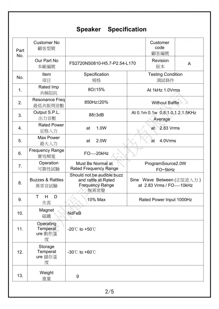 FS2720NS0810-H5.7-P2.54-L170 specification page 3