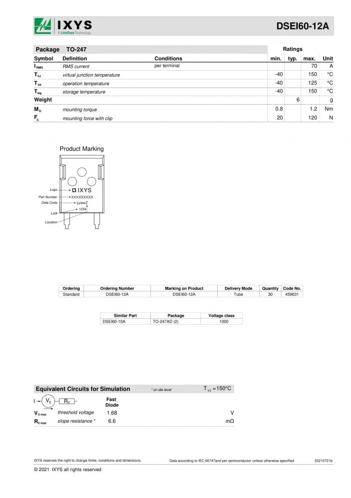 DSEI60-12A datasheet page 3