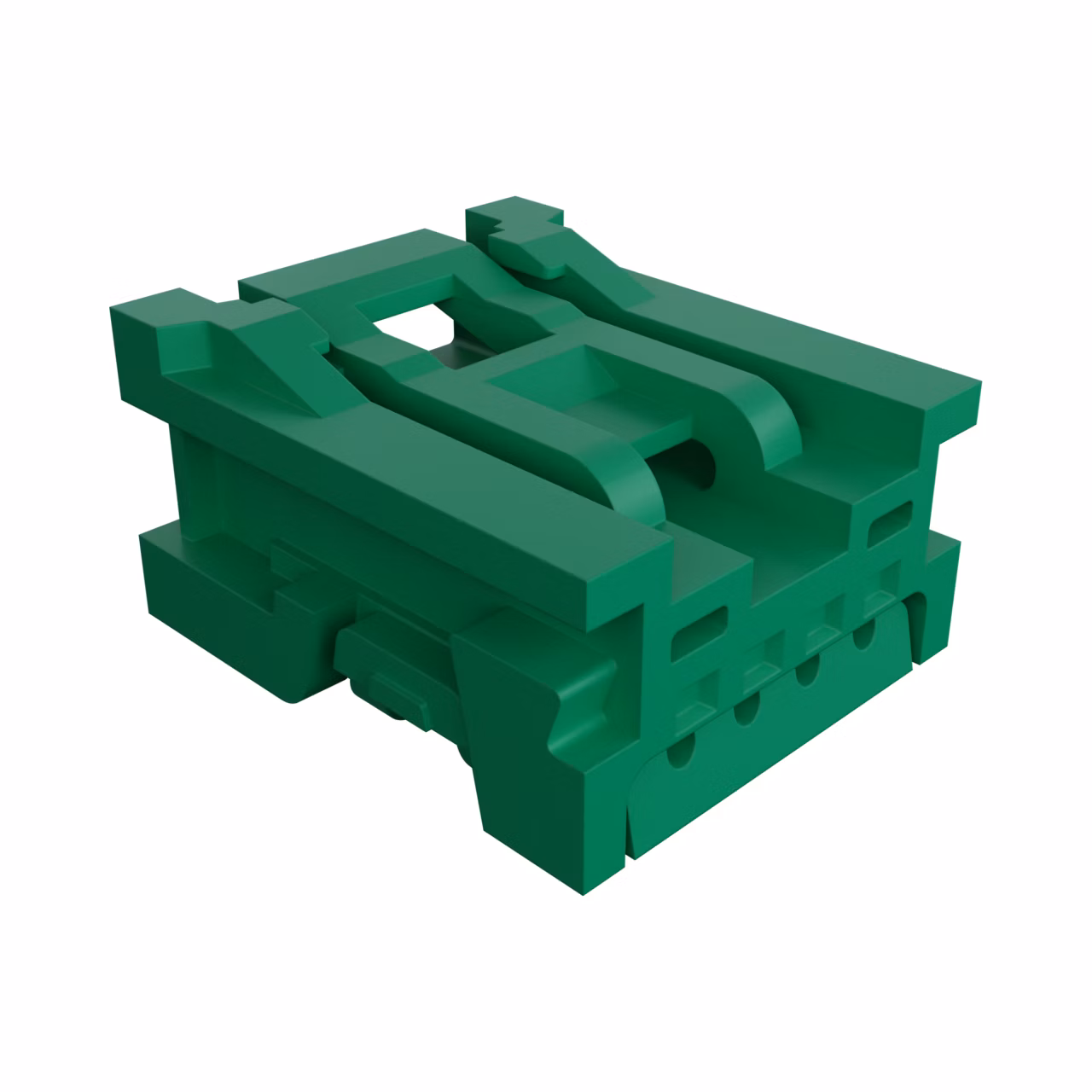 Mini50 Unsealed Receptacle, Single Row, Non-Bridged, 4 Circuits, Polarization Option D, Green for sale