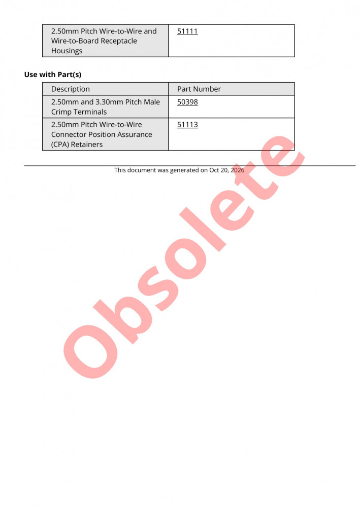 Technical document page 3 for Molex 511120320