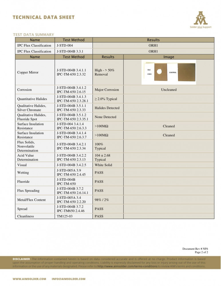 OAJ Water-Soluble Cored Wire document page 2