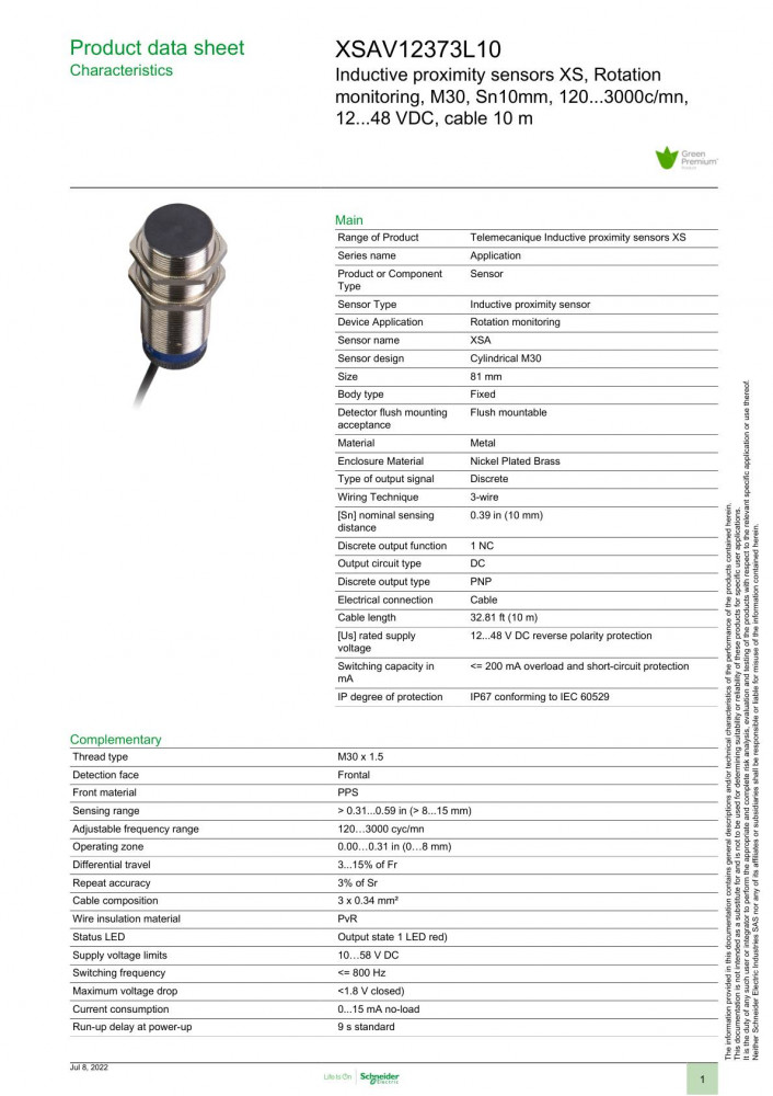 XSAV12373L10 technical document page 1
