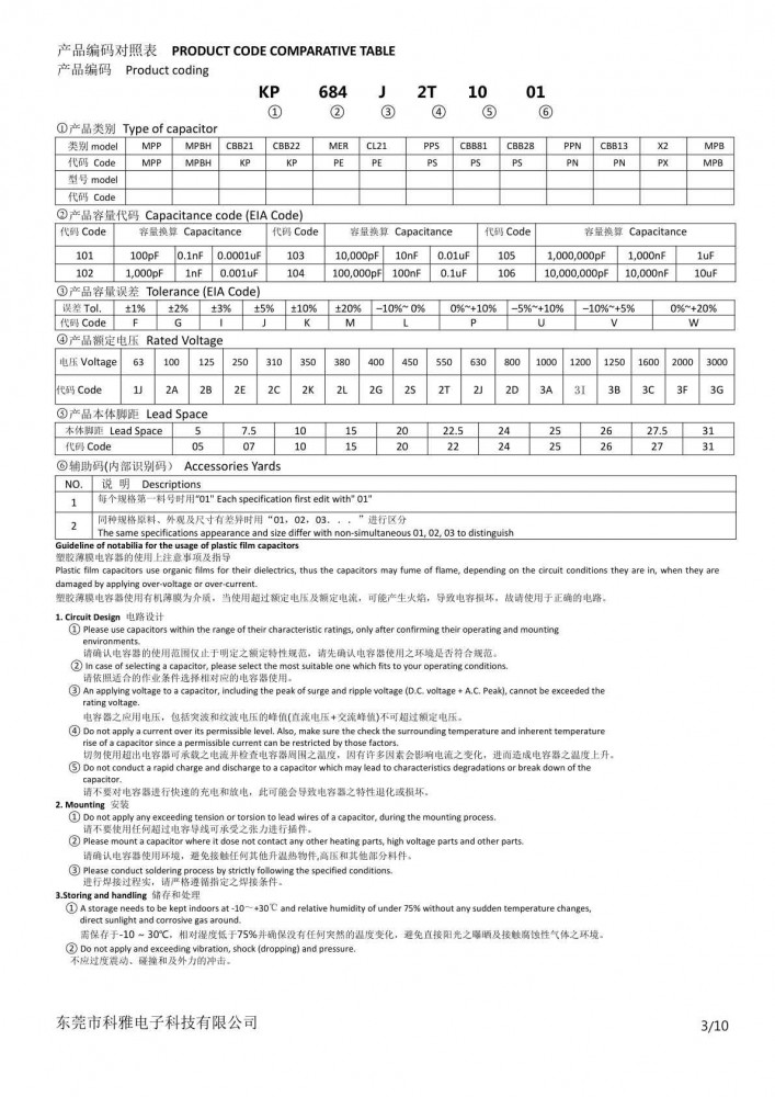 KYET KP684J2T1001 specification page 3