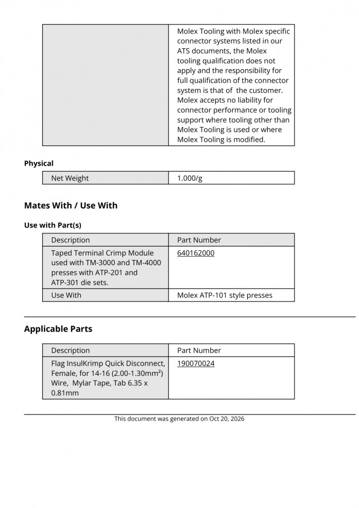 Technical document image 3 for Molex 192880165