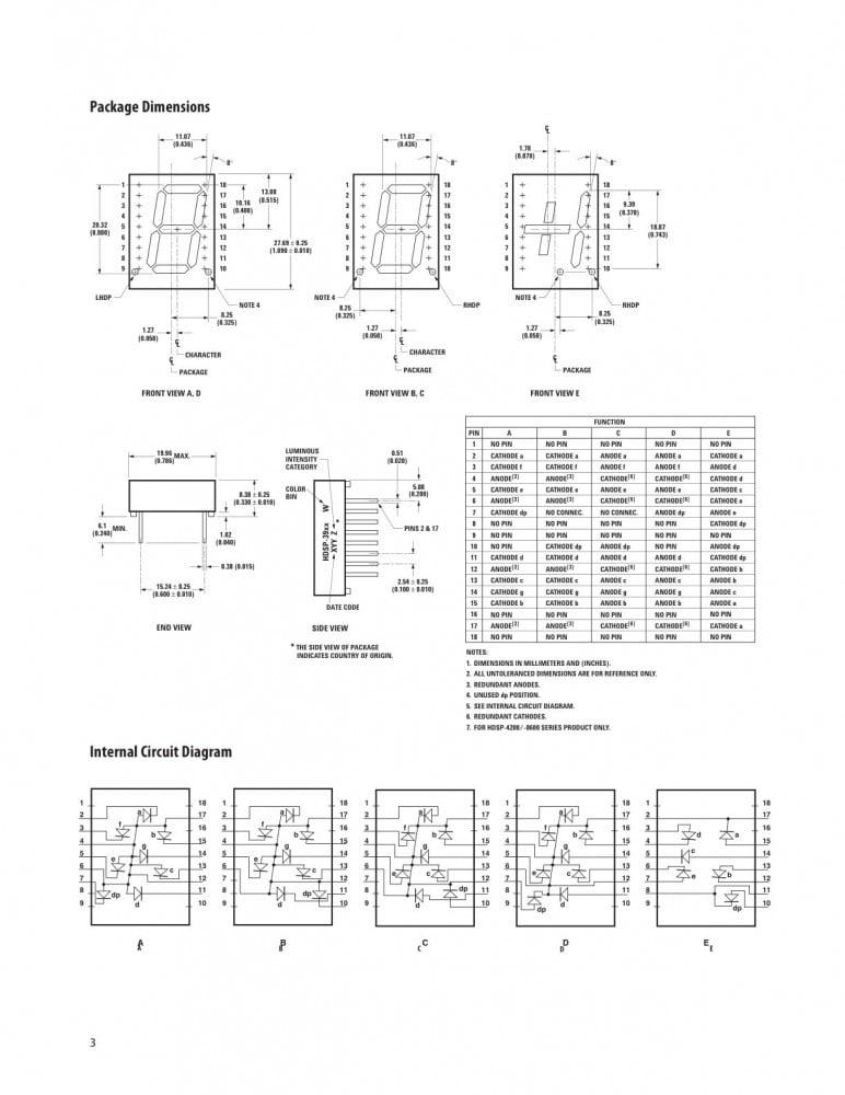 HDSP-N153 datasheet page 3