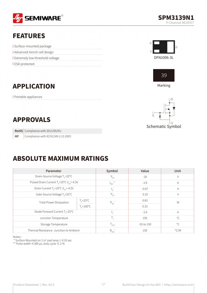 SPM3139N1 datasheet page 1