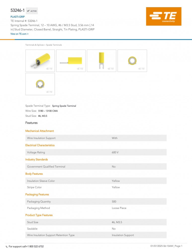 TE Connectivity 53246-1 document page 1