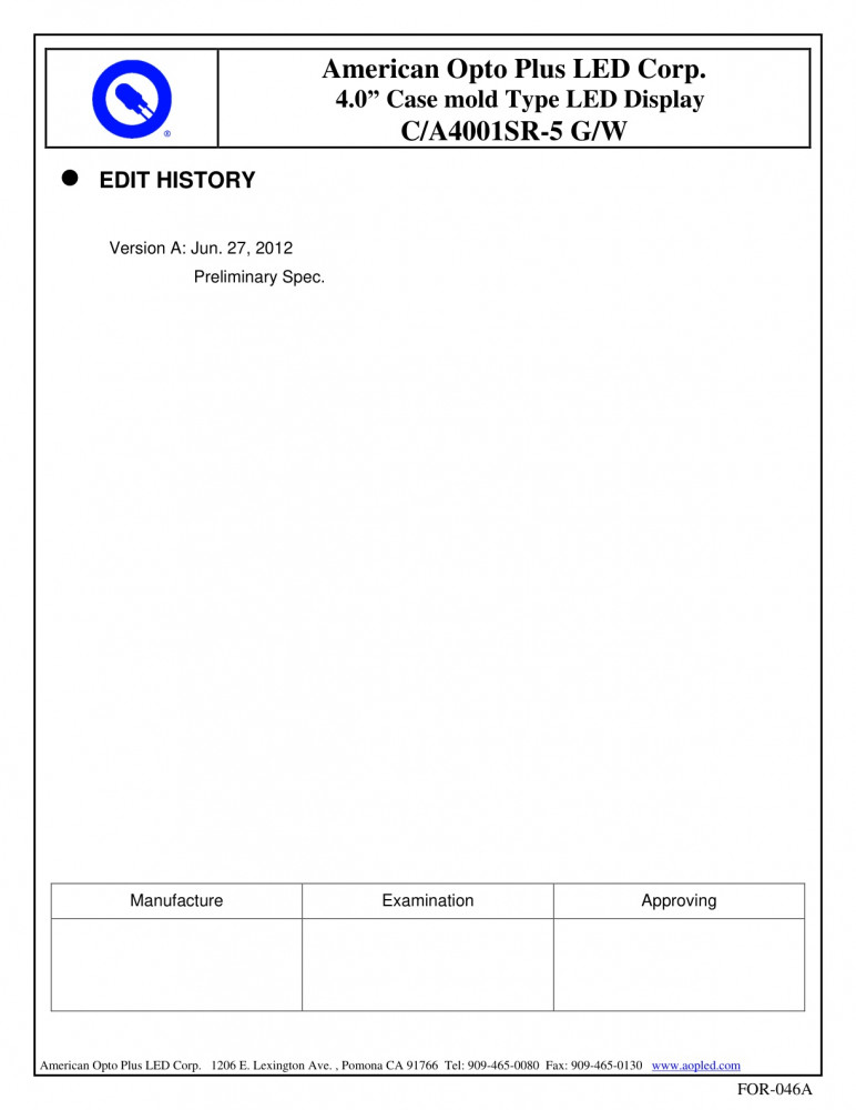 A4001SR-5 G/W datasheet page 1