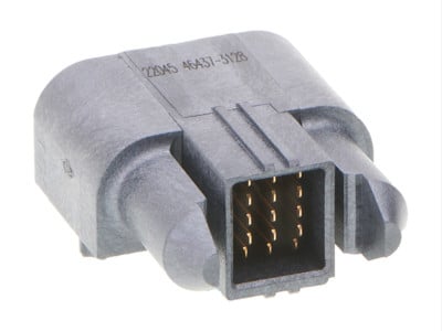 EXTreme Ten60Power Right-Angle Receptacle with Side Guides, 15 Signal Circuits, Press Fit Tail