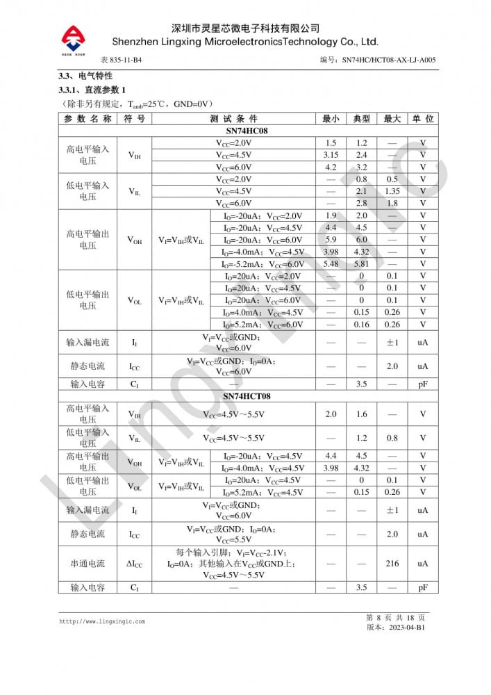 SN74HC08N datasheet page 8