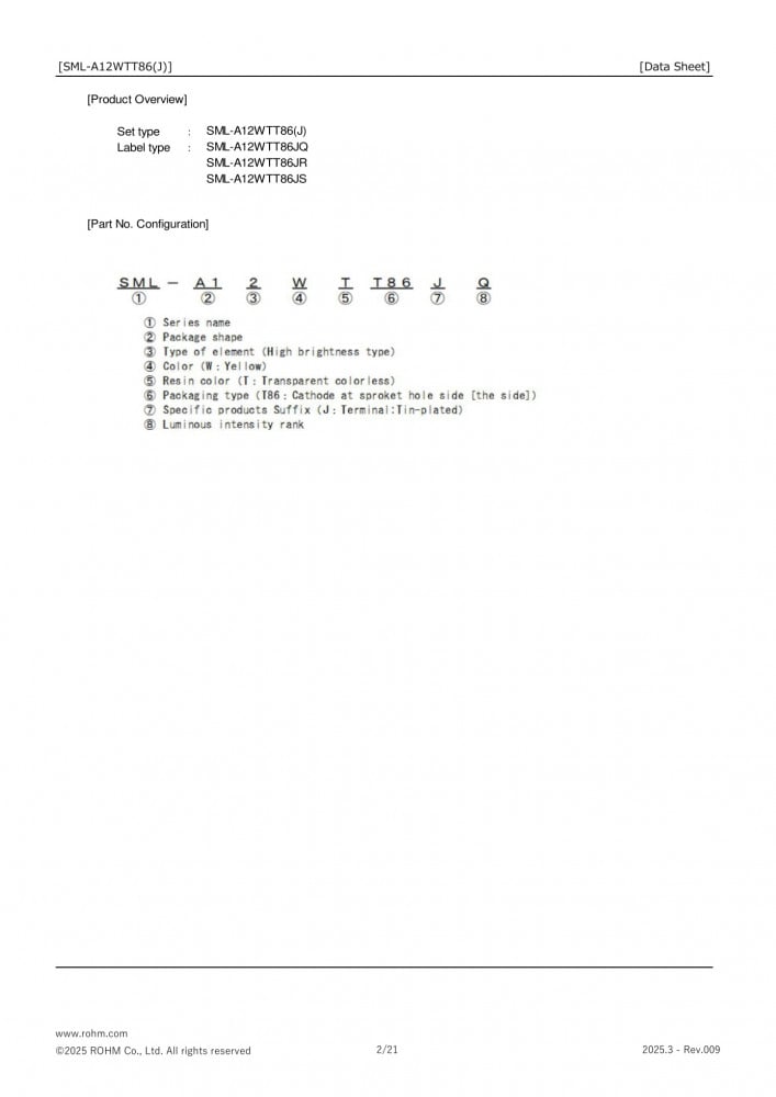 ROHM SML-A12WTT86 document page 2
