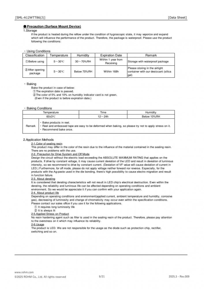ROHM SML-A12WTT86 document page 9