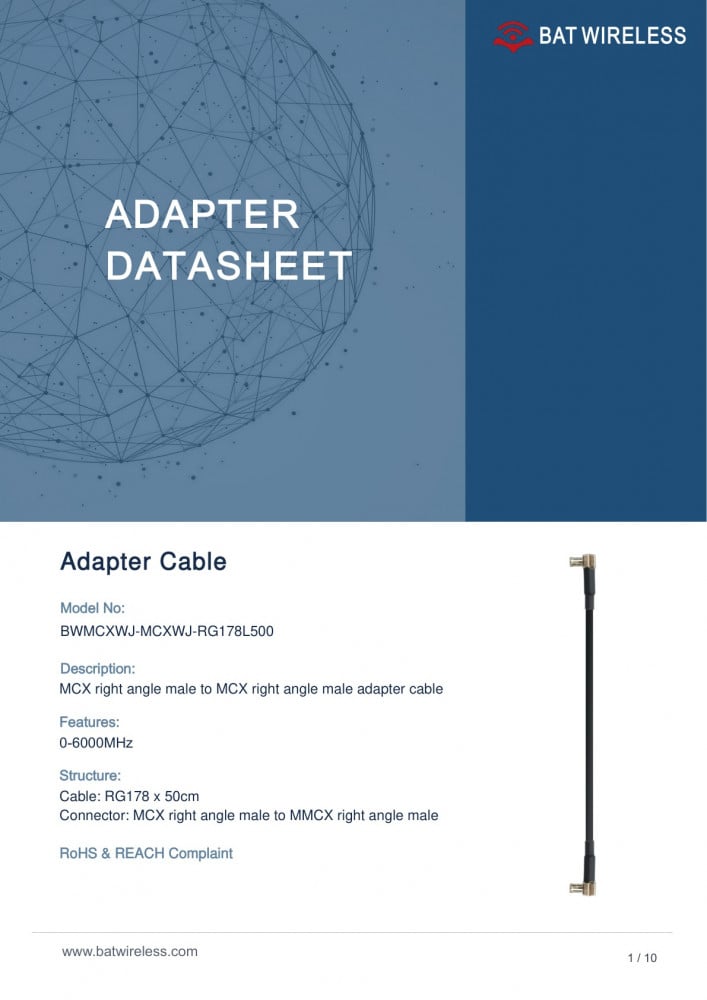 BWMCXWJ-MCXWJ-RG178L500 datasheet page 1
