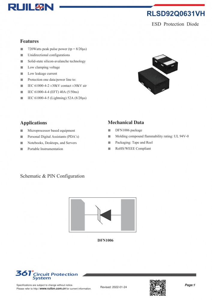 RLSD92Q0631VH datasheet page 1