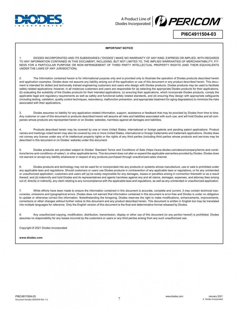PI6C4911504-03LIEX datasheet page 7