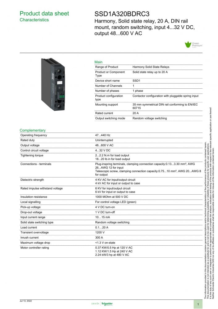 SSD1A320BDRC3 document page 1