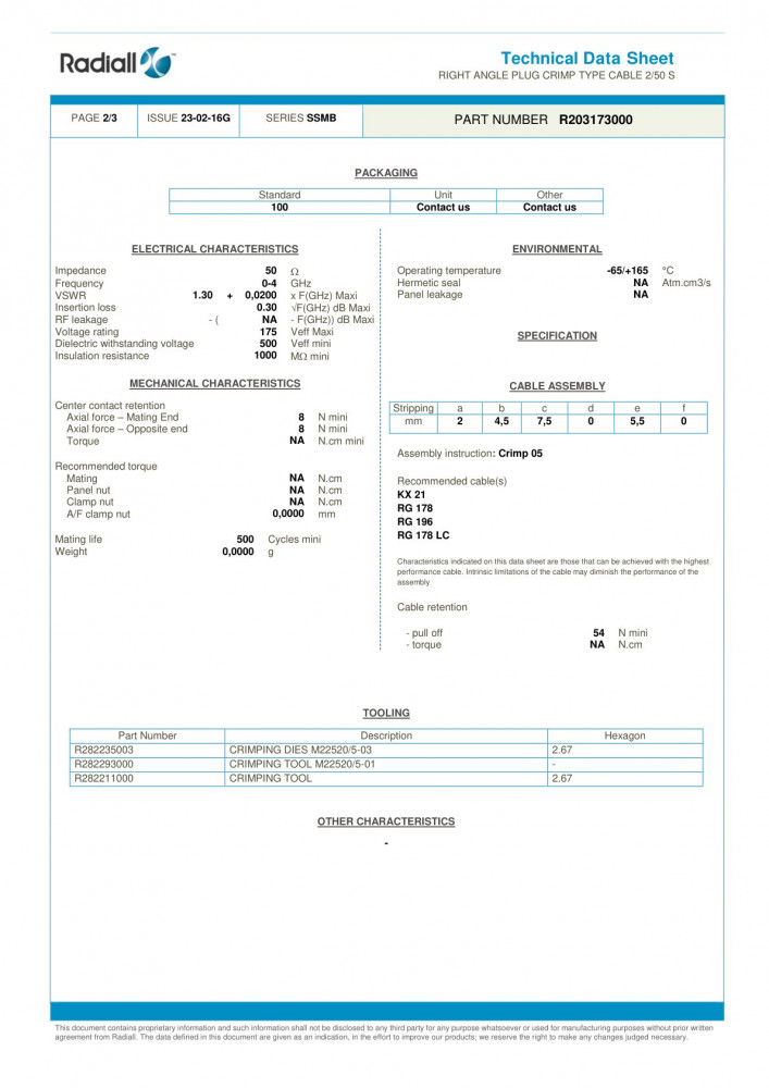 Radiall R203173000 SSMB datasheet, page 2
