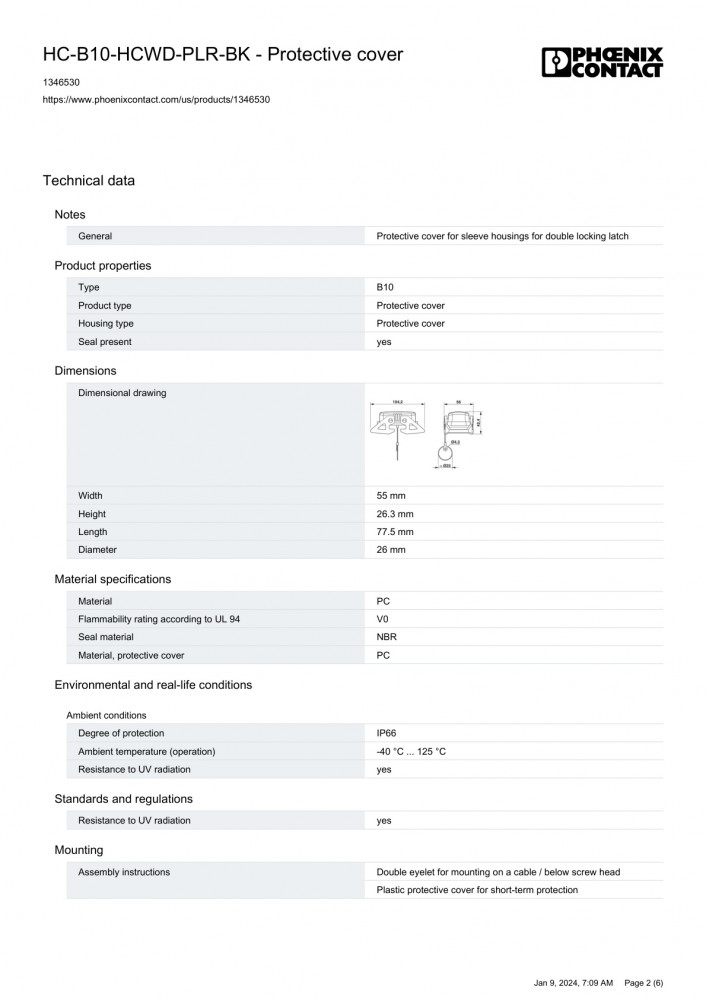 Phoenix Contact 1346530 product documentation page 2