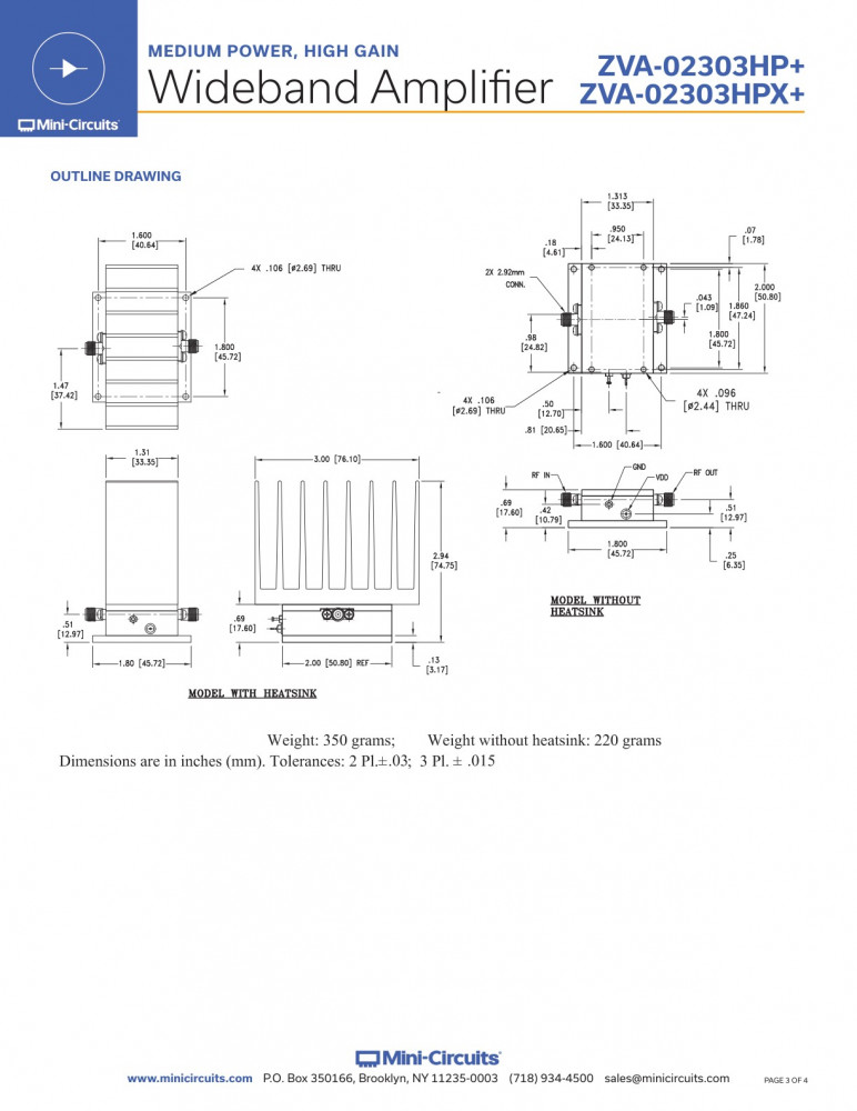 ZVA-02303HPX+ datasheet page 3