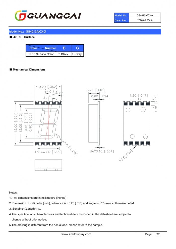 GS4010CR-G mechanical drawing
