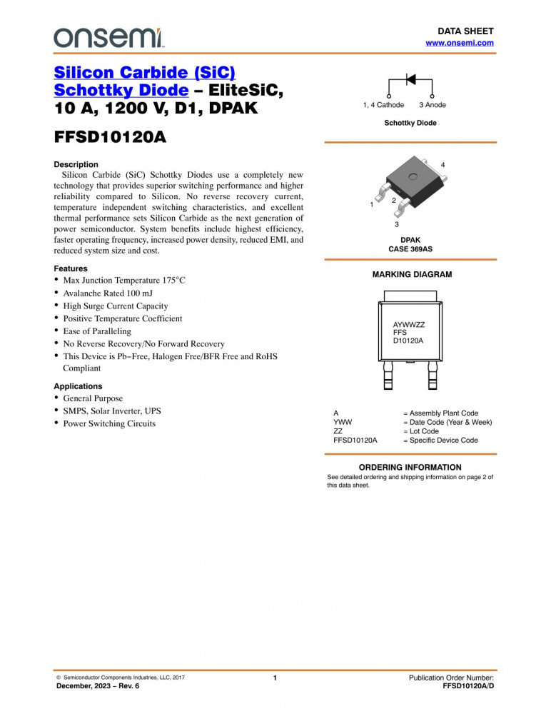 FFSD10120A datasheet page 1