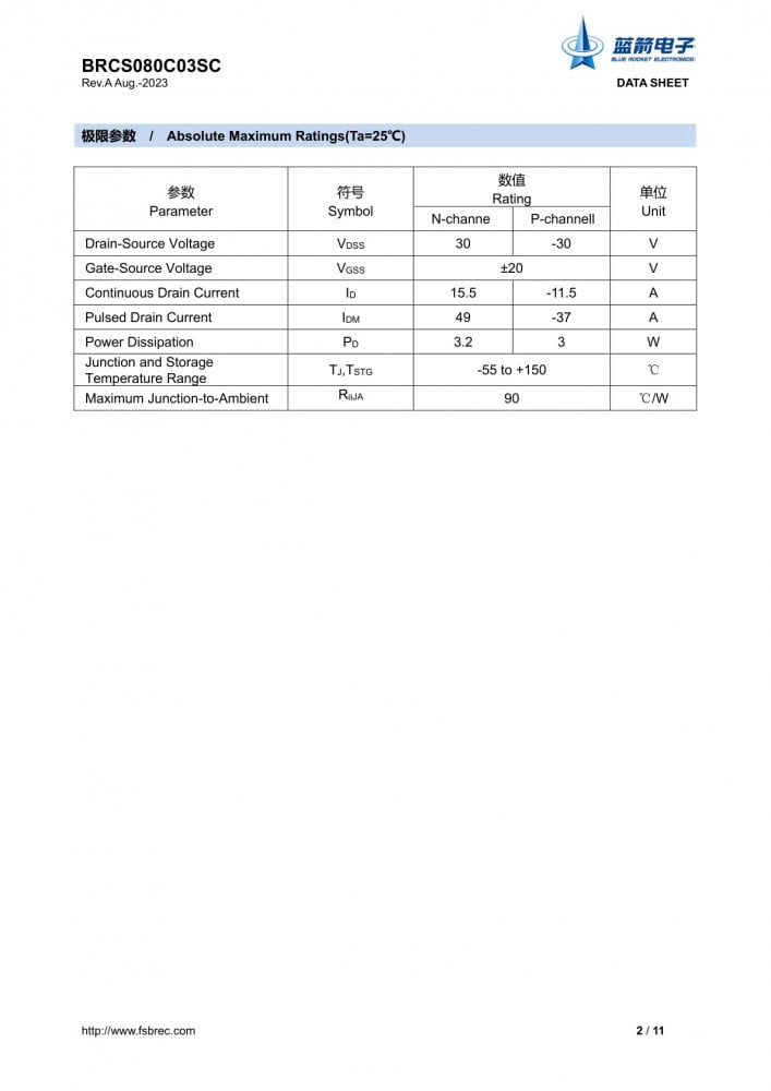 BRCS080C03SC datasheet page 2