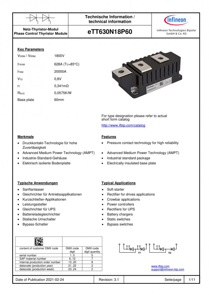 ETD630N18P60HPSA1 technical document page 1