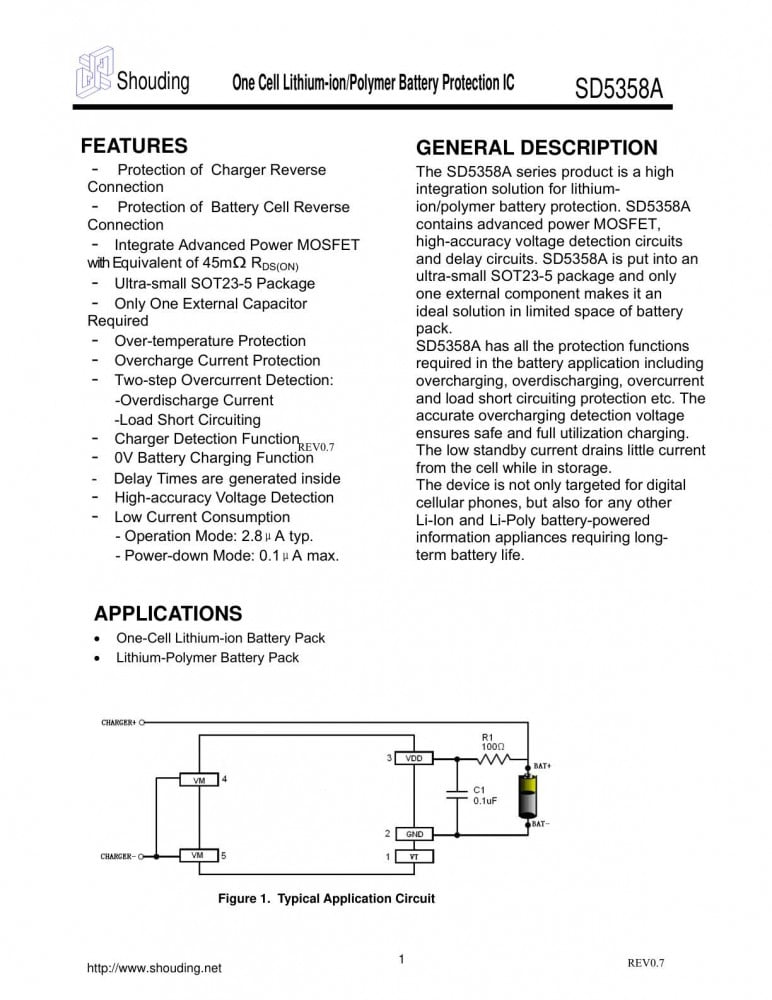 SD5358A datasheet page 1