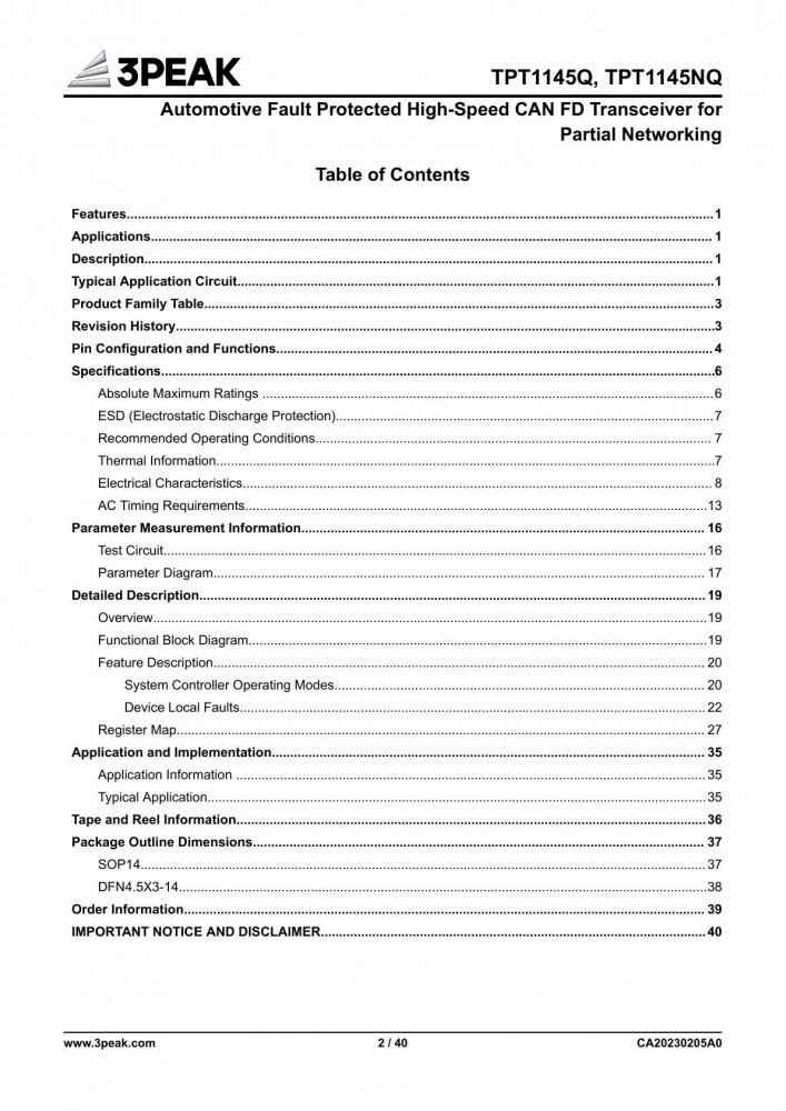 TPT1145NQ-SO2R-S datasheet page 2
