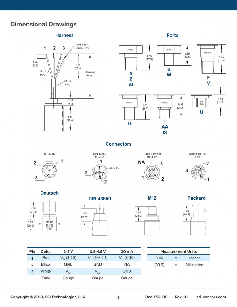 P51 pressure sensor technical document, page 3