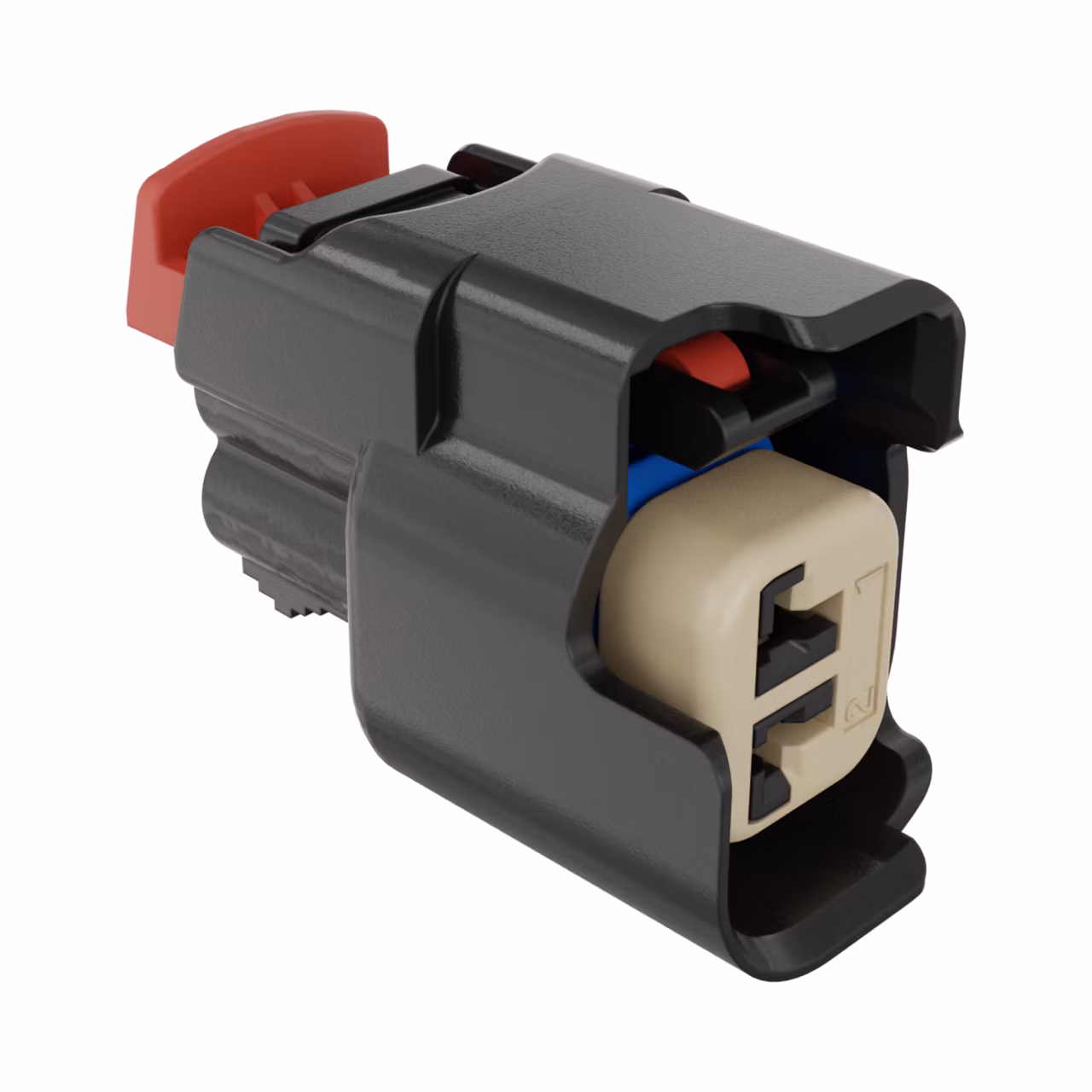 MX150 Cable-Sealed Female Connector Assembly, Single Row, 2 Circuits, Keying Option A, with Connector Position Assurance, Black for sale