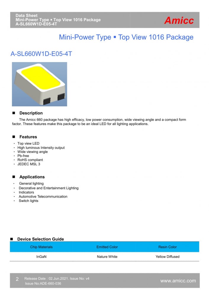 A-SL660W1D-E05-4T technical document page 2