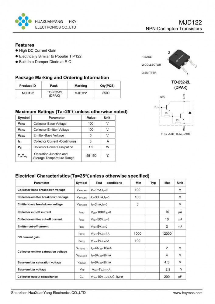MJD122-HXY datasheet page 1