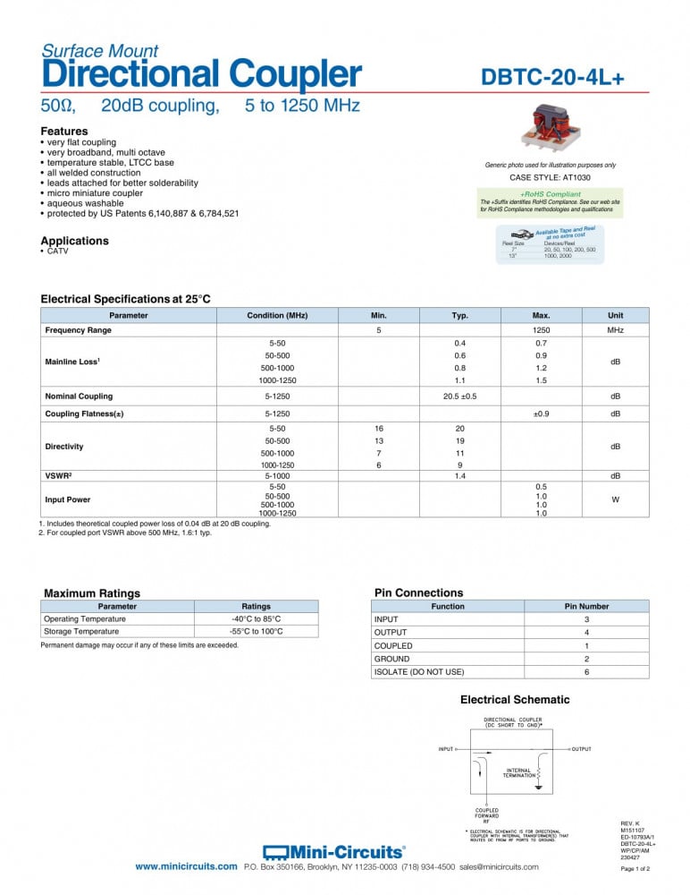 DBTC-20-4L+ technical document page 1