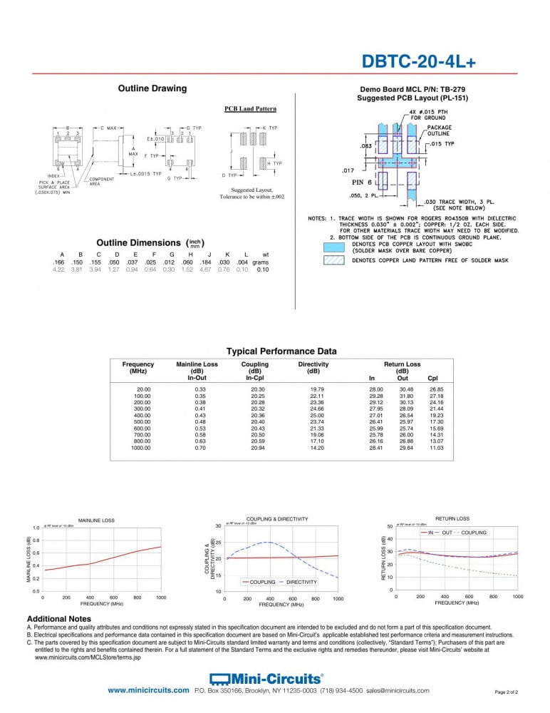 DBTC-20-4L+ technical document page 2