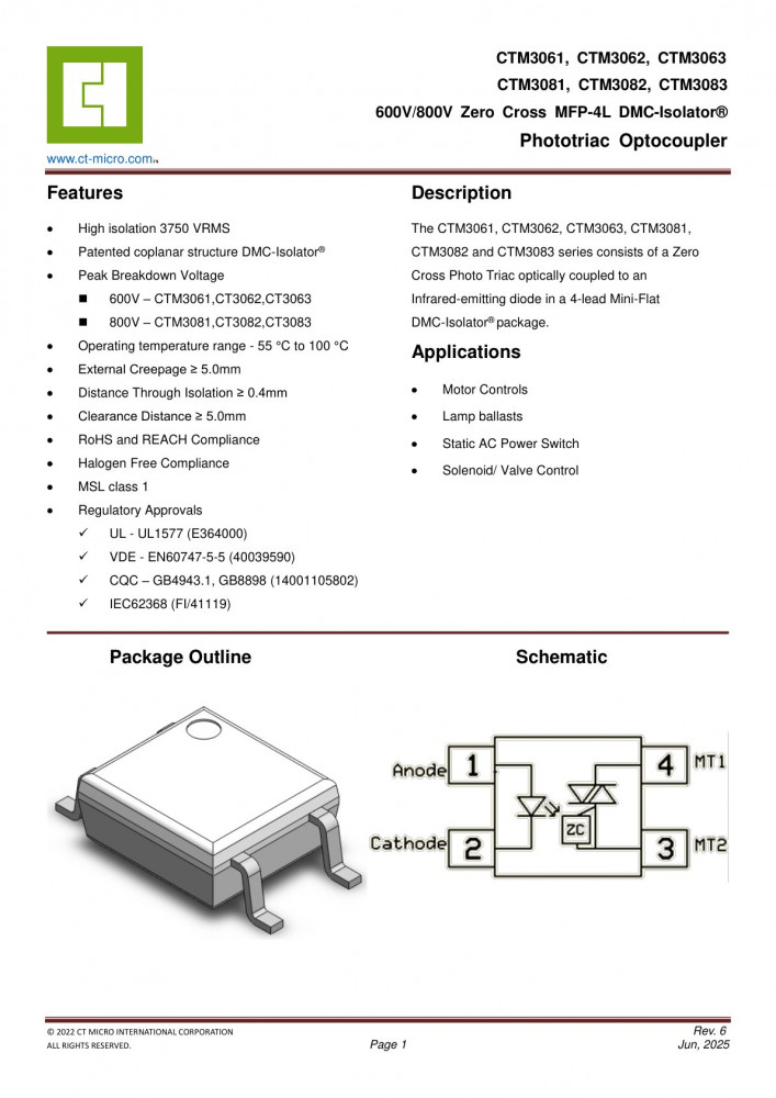 CTM3062 datasheet page 1