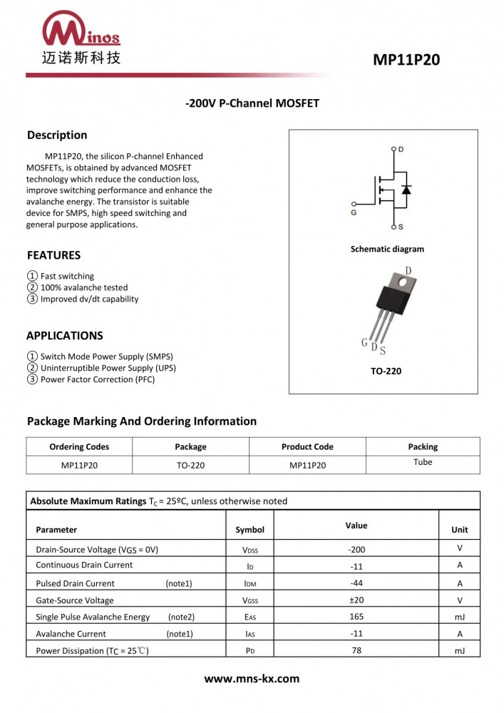 MP11P20 datasheet page 1