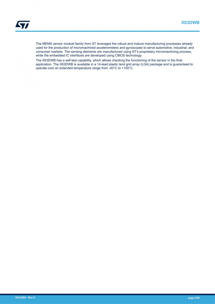 IIS3DWB document page 2