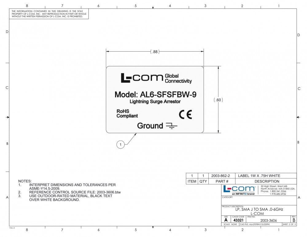 AL6-SFSFBW-9 technical document page 2