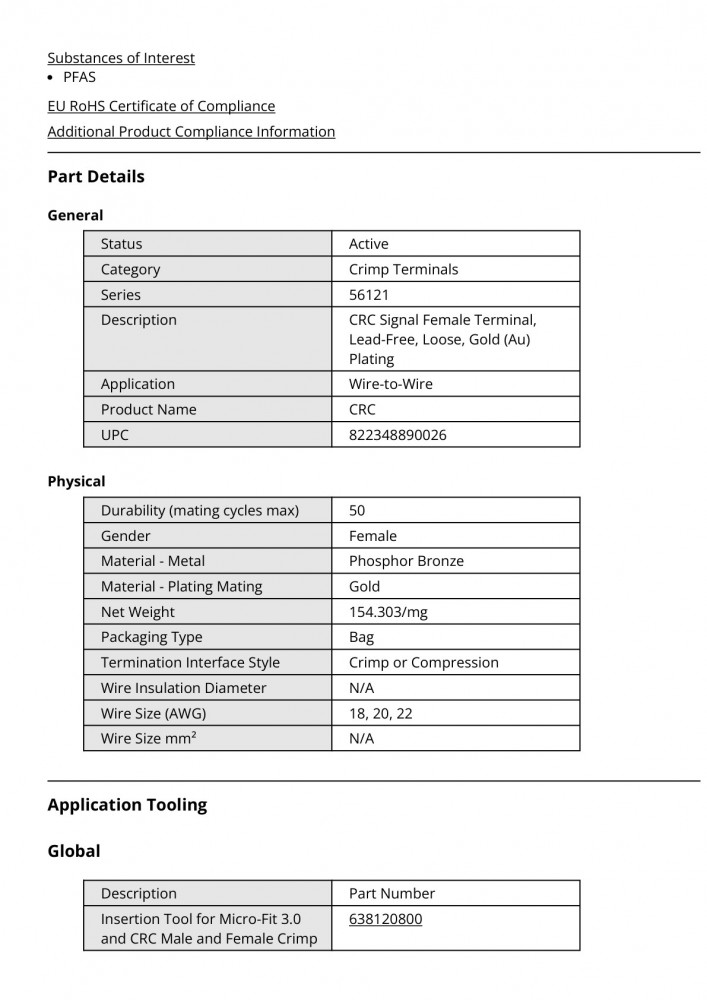 MOLEX 561218728 technical document preview, page 2