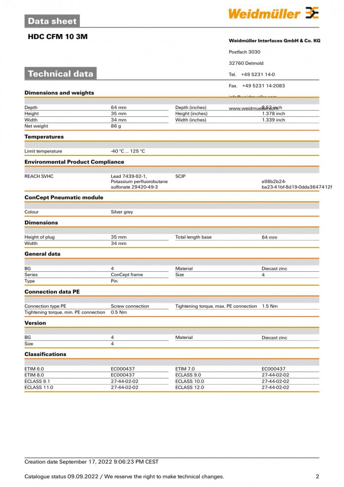 WEIDMULLER 1983850000 technical document page 2