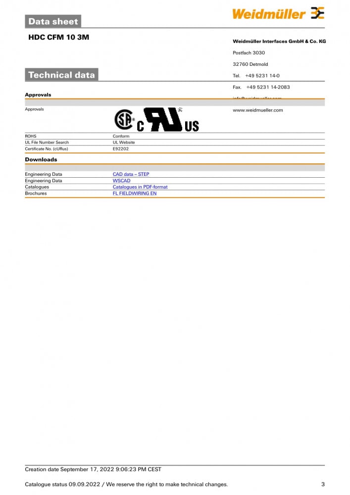 WEIDMULLER 1983850000 technical document page 3