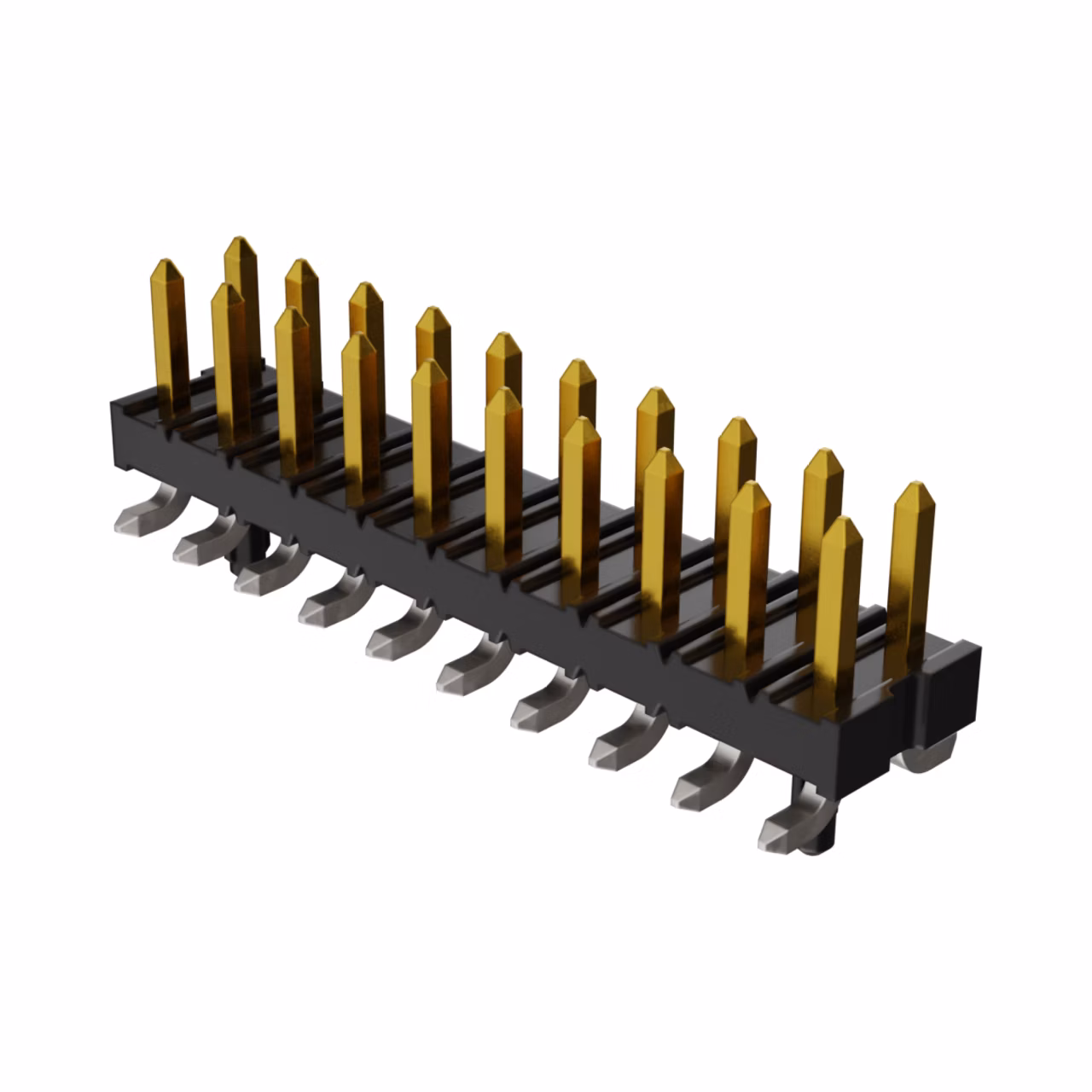 Milli-Grid Header, Vertical, Surface Mount, 20 Circuits, 0.38µm Gold (Au) Plating, Mating Pin Length 3.20mm, with Pegs, Tube, Lead-Free for sale