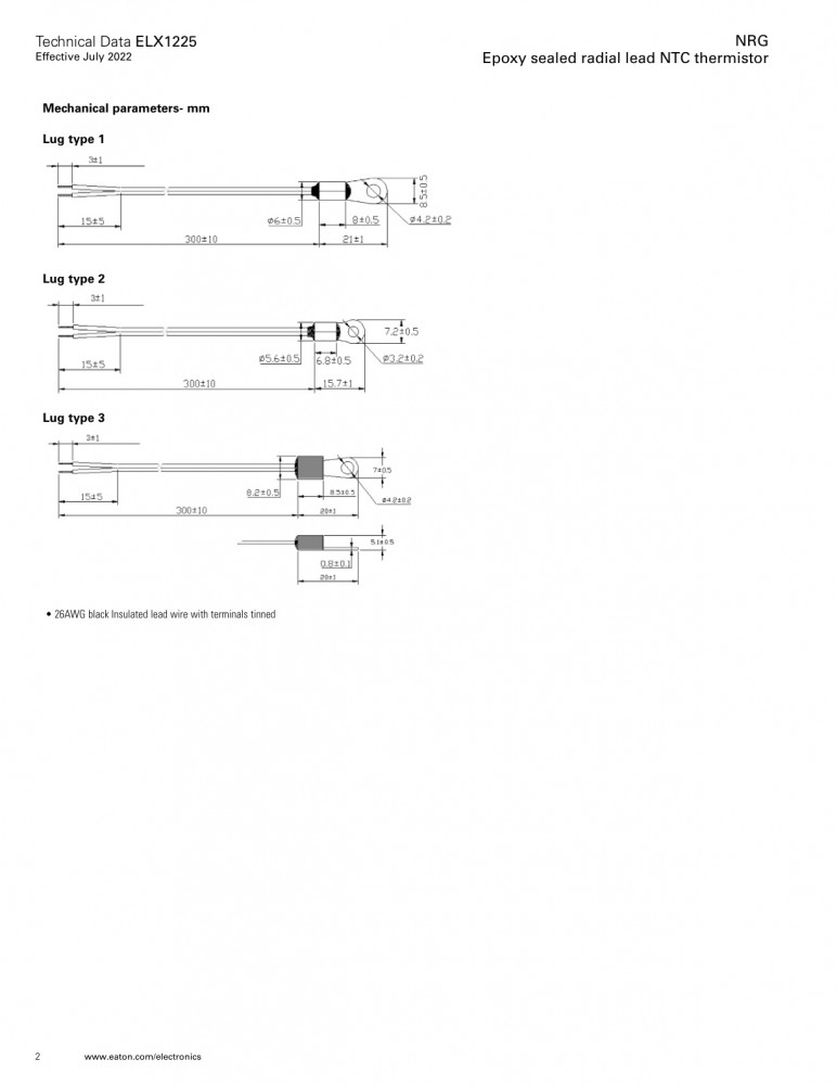 NRG series datasheet page 2