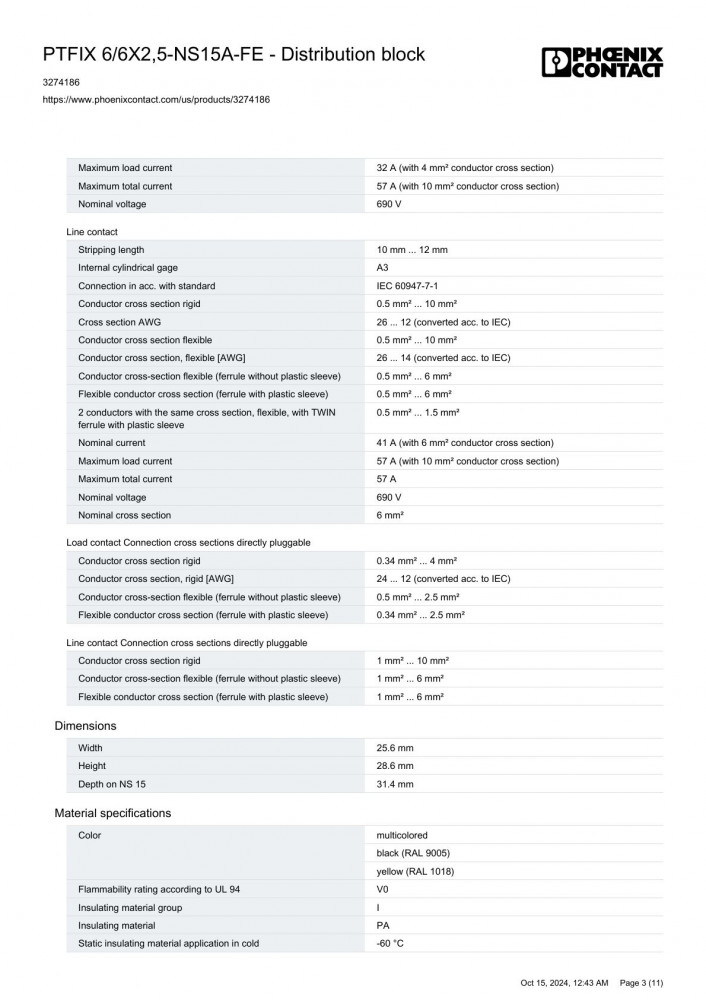 Phoenix Contact 3274186 technical document page 3