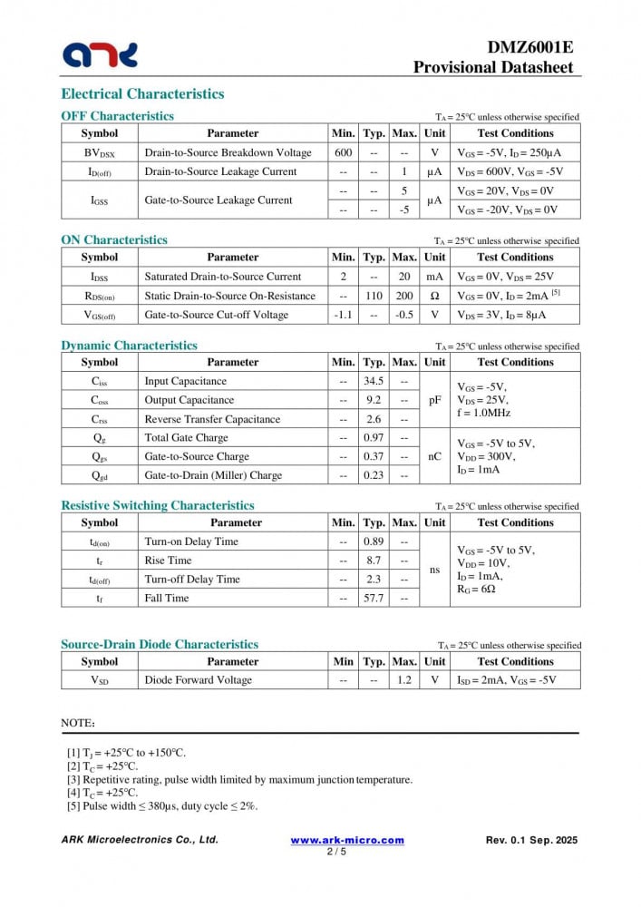 DMZ6001E datasheet page 2