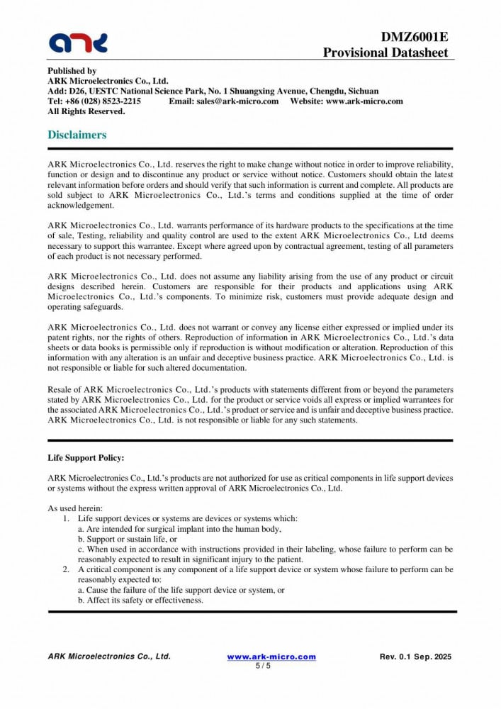 DMZ6001E datasheet page 5