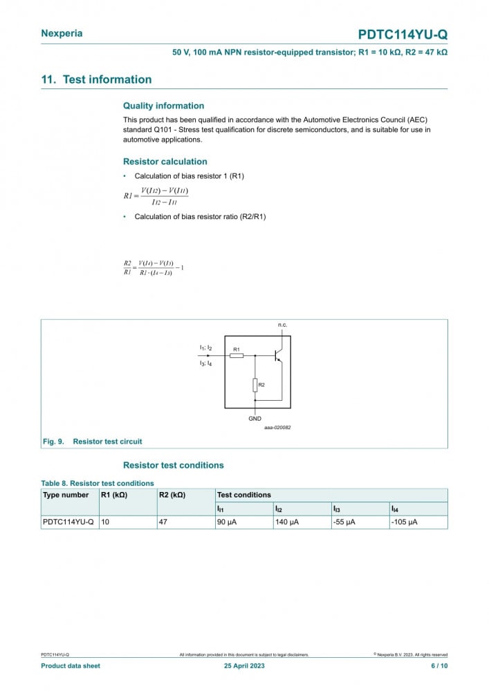 PDTC114YU-Q datasheet page 6