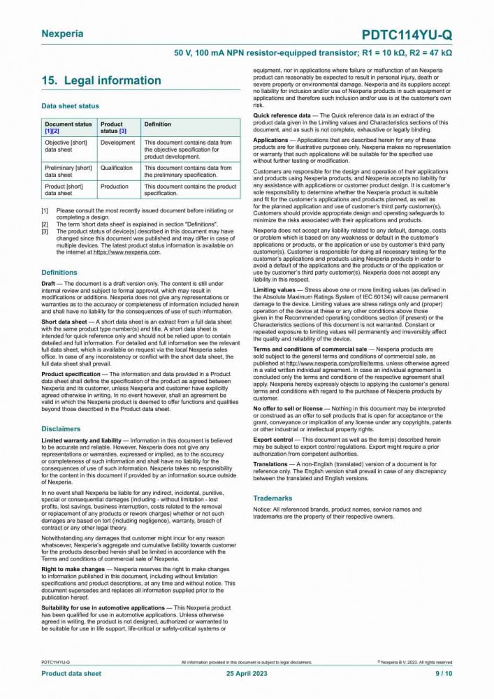 PDTC114YU-Q datasheet page 9